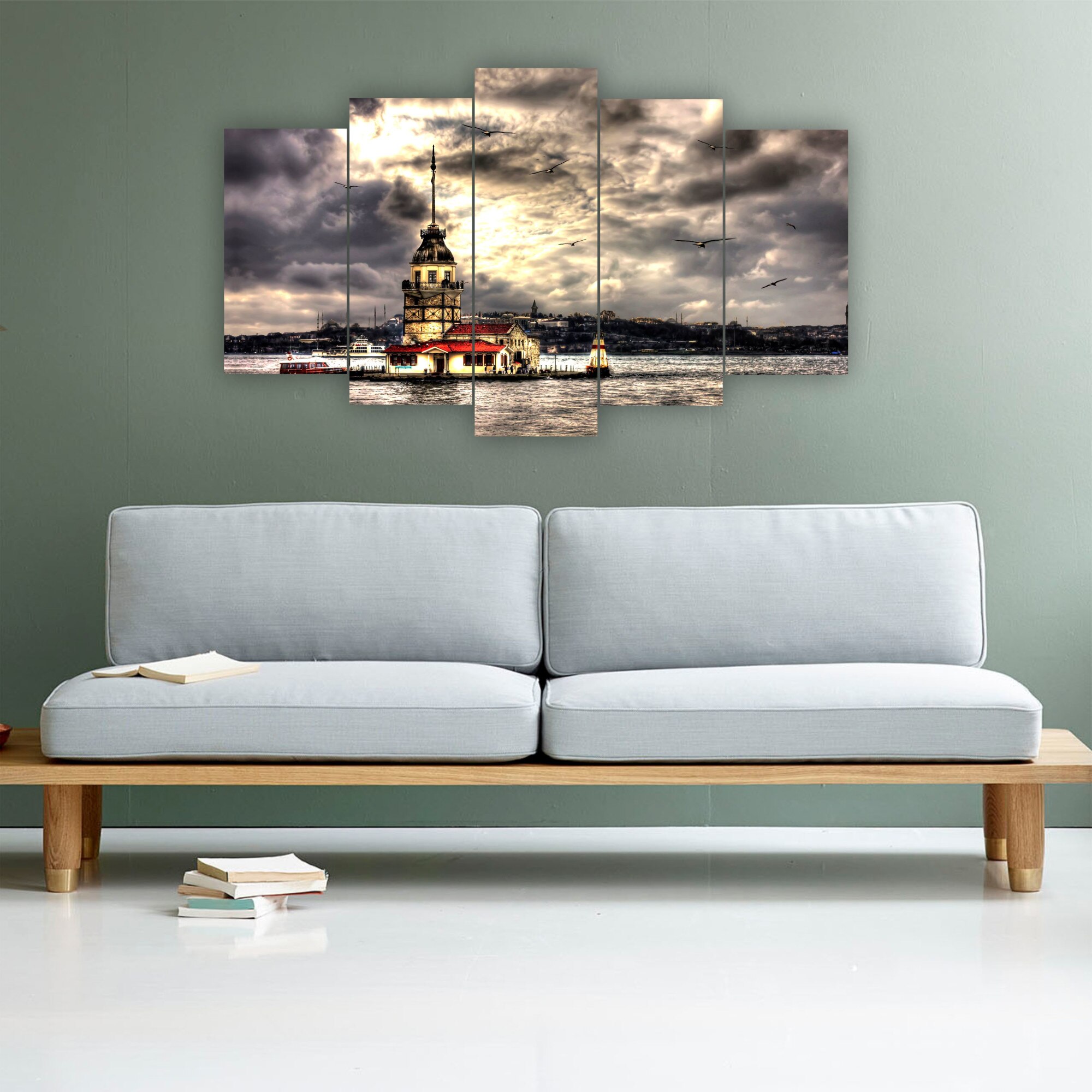 Tablou MDF 5 piese Lighthouse, 100 x 60cm, model Lighthouse - eMAG.ro