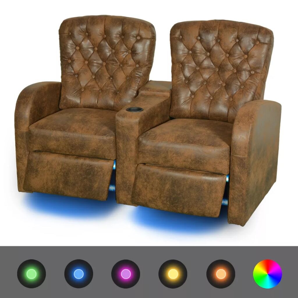 Set de 2 canapele tip fotolii rabatabile cu LED, cu 2 si 3 locuri ...