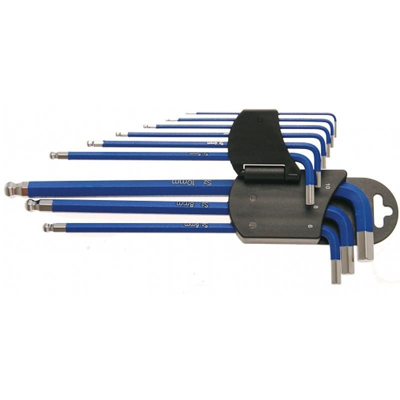 Set 9 chei imbus tip L cap sferic extra-lungi, magnetice, 1,5-10 mm ...