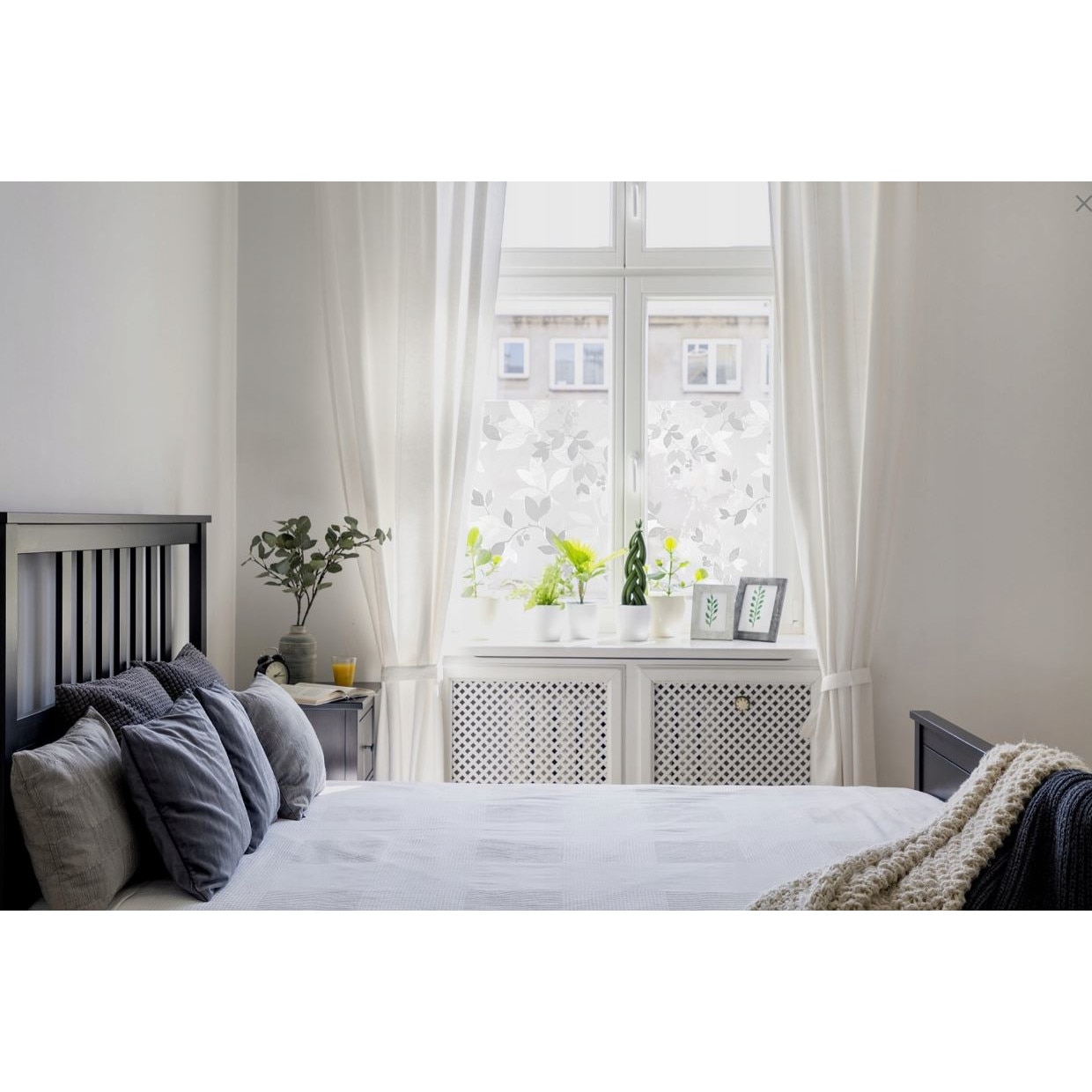 Autocoloant static pentru geam, D-c-Fix, G60, Model floral translucid ...