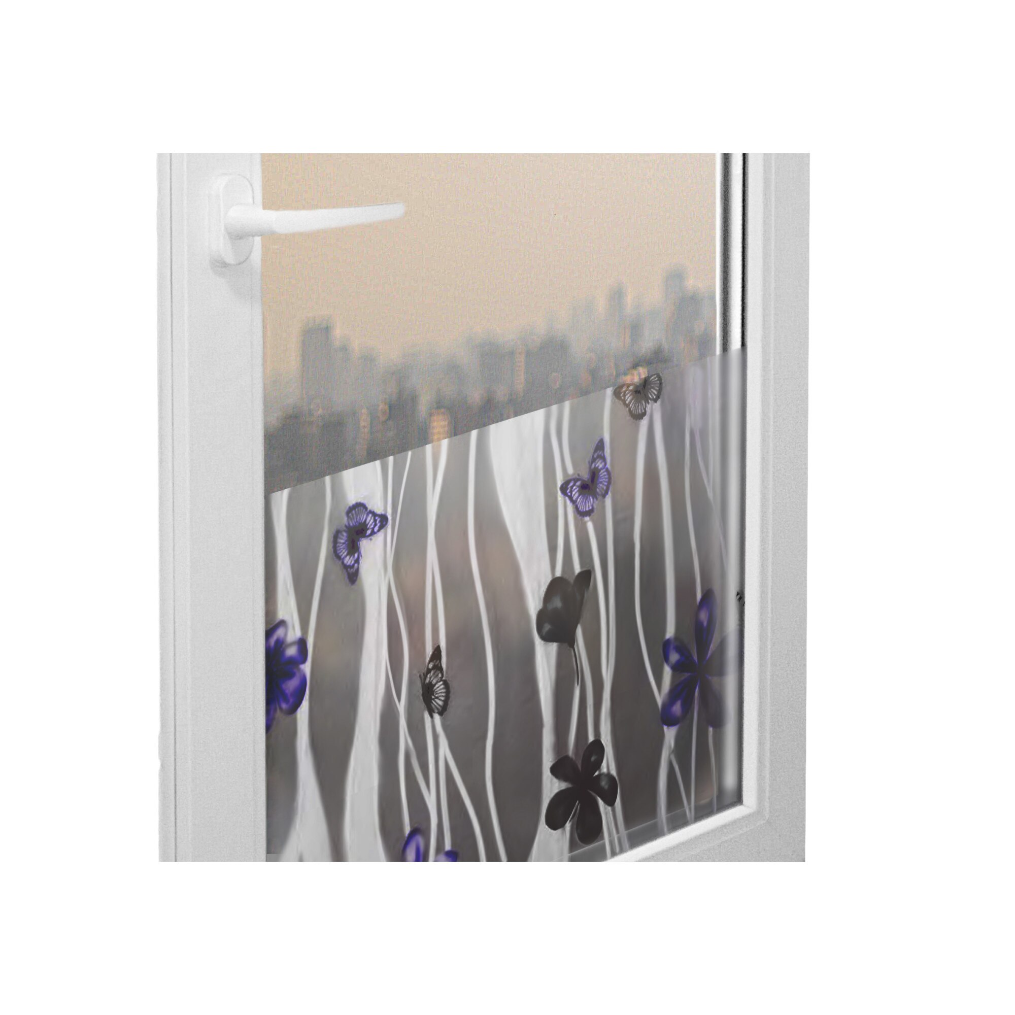 Autocoloant static pentru geam, D-c-Fix, G46, Model floral translucid ...