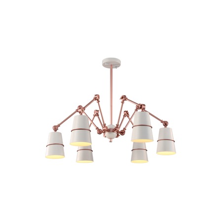 Lustra Spider alb/cupru, 6xE27, Elmark - eMAG.ro