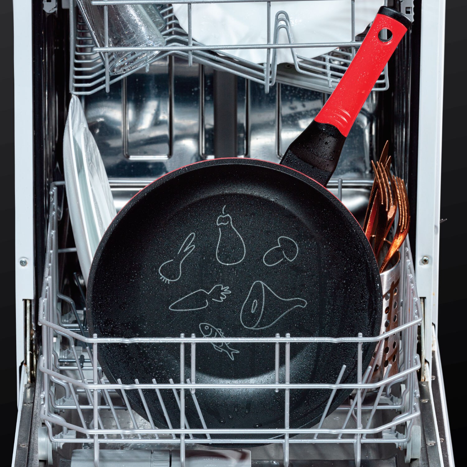 Tigaie Wok Oursson, 28 cm, Rosu - eMAG.ro