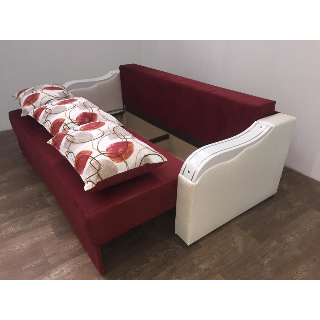 Canapea extensibila Eco Ornament, MobAmbient, Grena, material textil ...