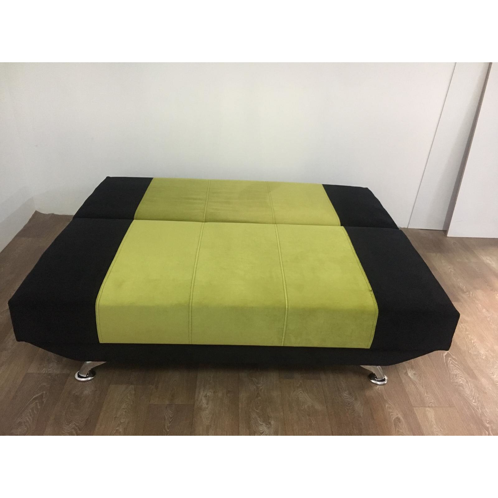 Canapea extensibila New Style, MobAmbient, Verde Negru, material textil ...