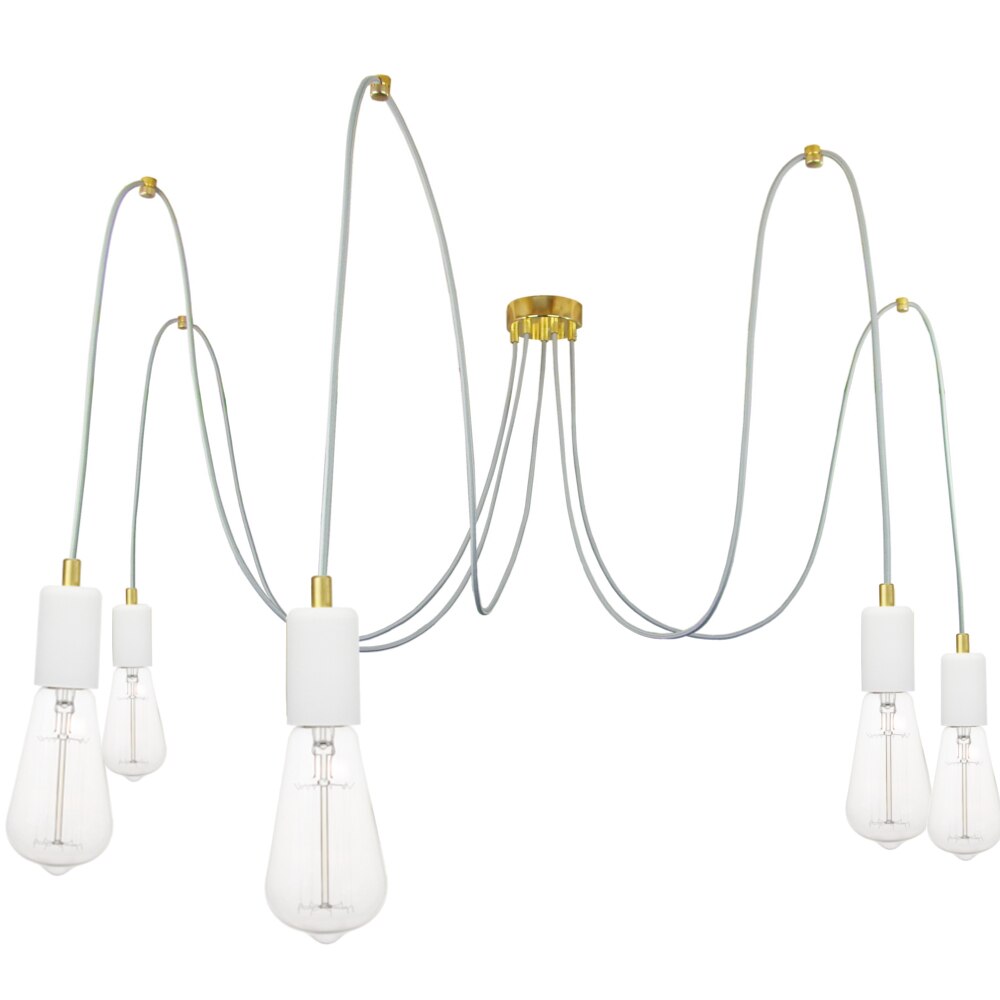 Lustra 101LIGHTS, Spider 5, Alb/Gri deschis - eMAG.ro