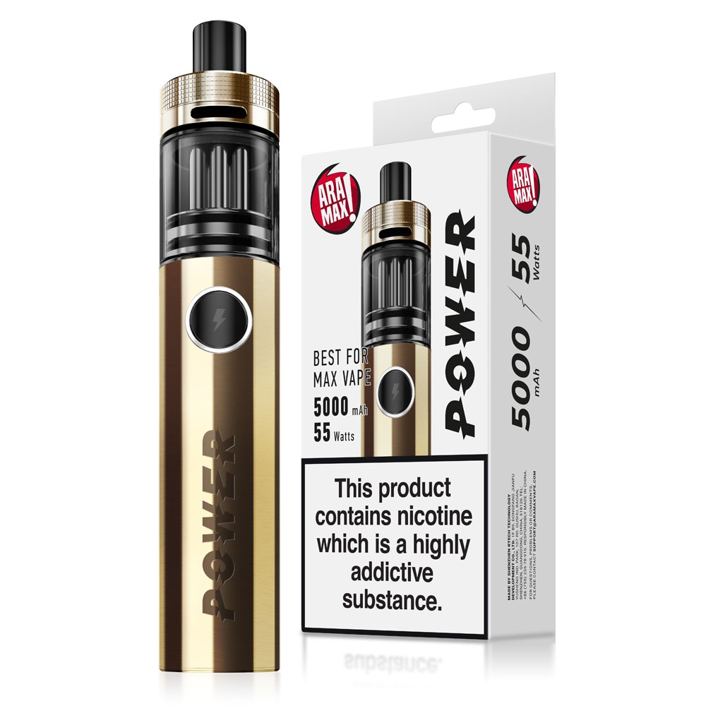Kit Tigara Electronica Aramax Power, 5000 mAh, 5ml, Auriu - eMAG.ro
