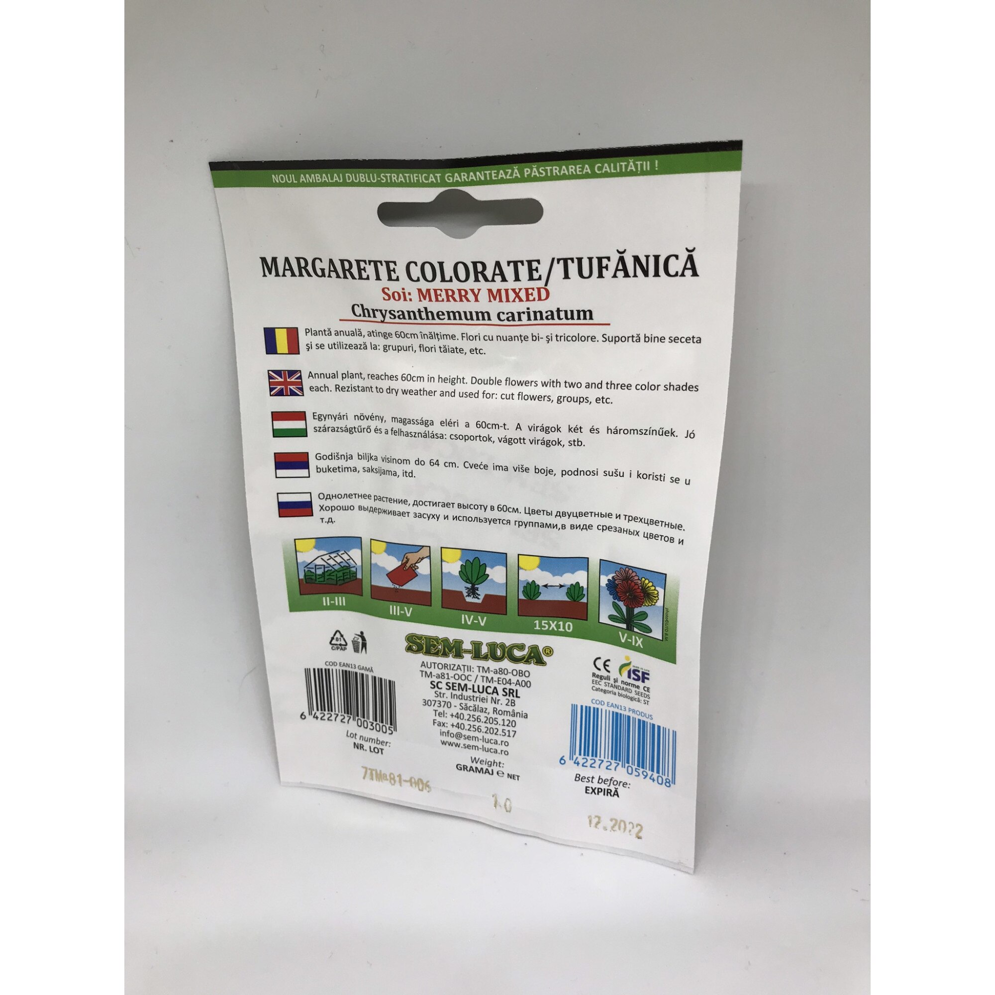 Seminte Flori, Margarete Colorate Tufanica, Sem-Luca, 1g - eMAG.ro