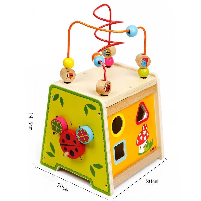 Cub din lemn multifunctional, 5 in 1, multicolor, Picodino - eMAG.ro