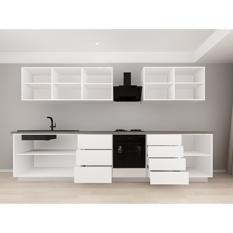 Set Mobila Bucatarie Modulara BLANCA 5, MDF ALB Lucios, dimensiune 3.6 ...