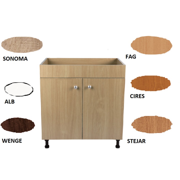 Masca Chiuveta Bucatarie din PAL, cires, fag, stejar si alb, 50x80 cm ...