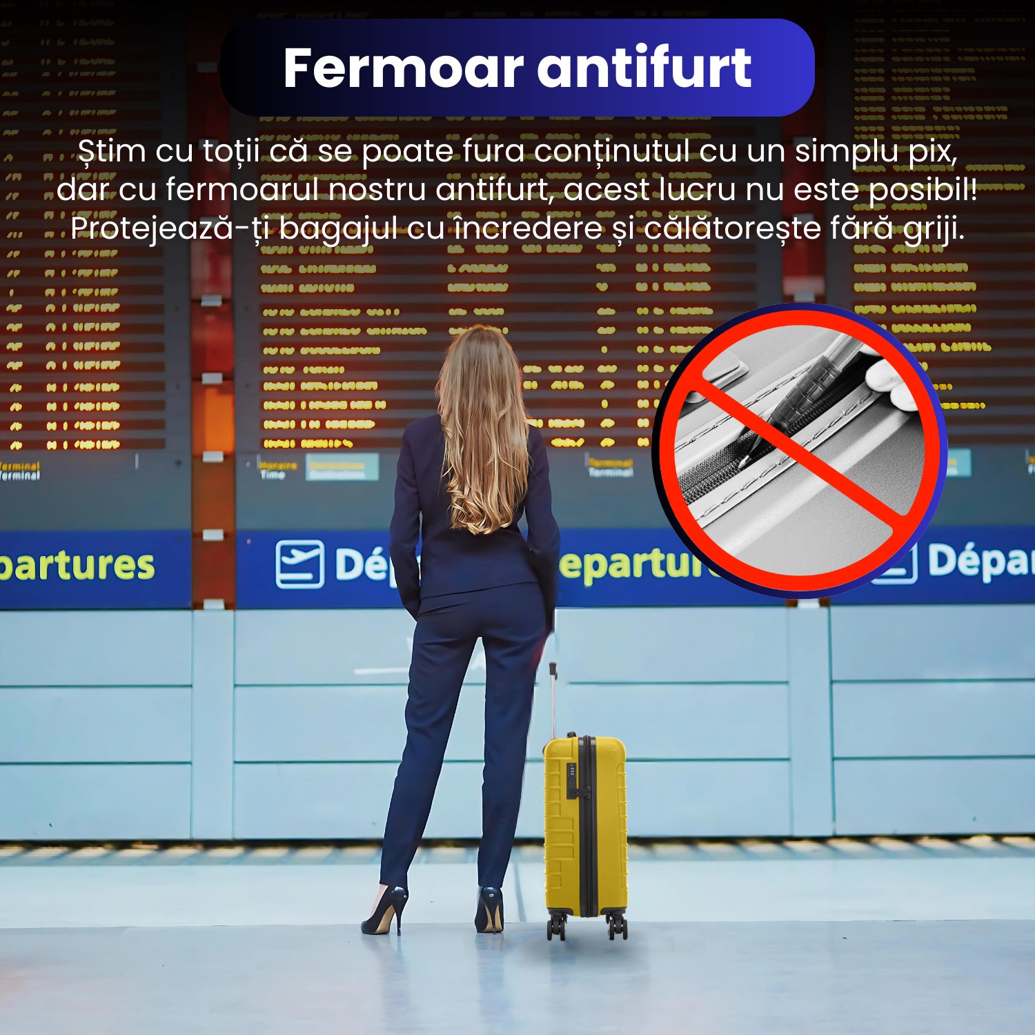 Troler cabina avion Quasar & Co.®, 55x36x20cm, bagaj de mana, troller ...