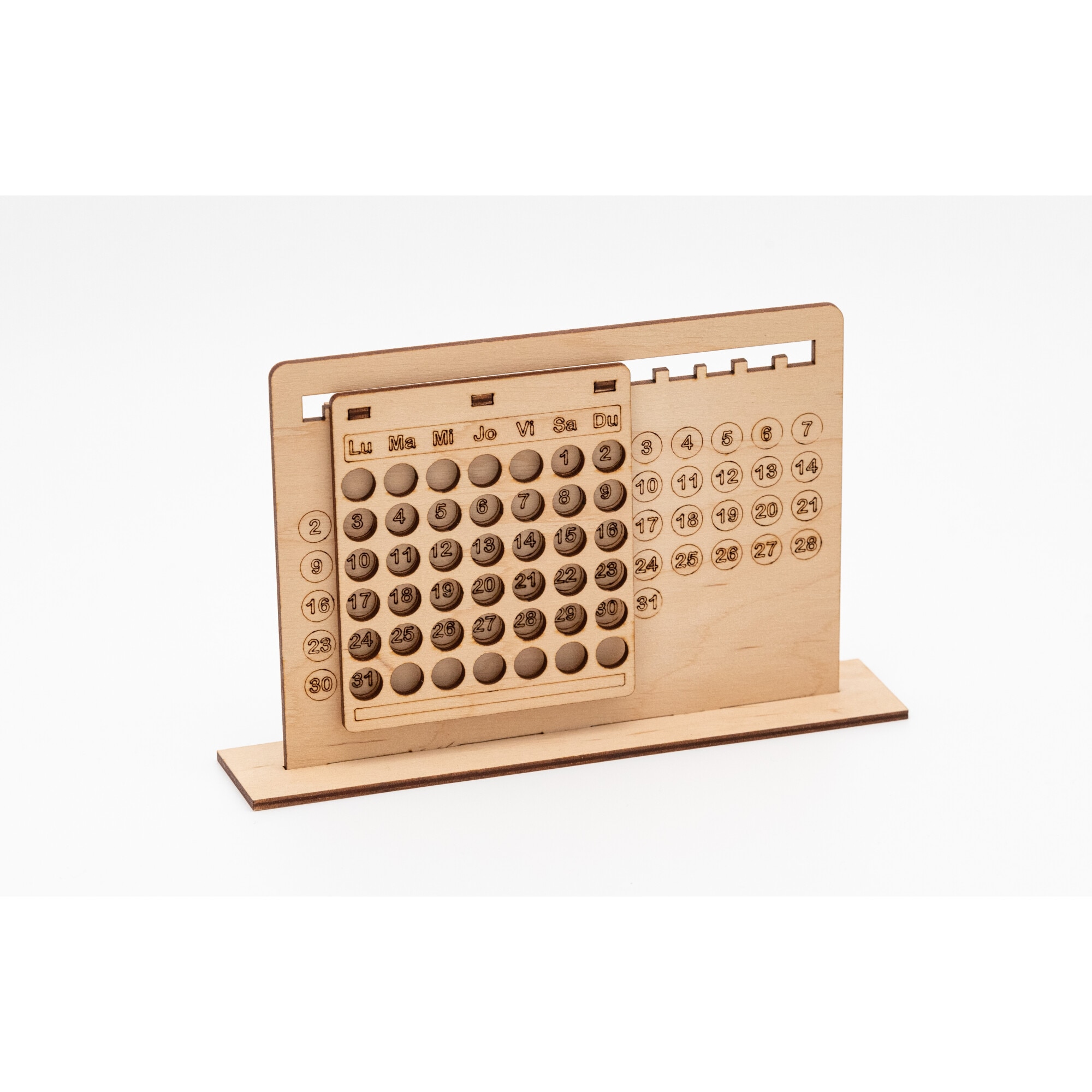 Calendar din lemn perpetuu, multianual 20x4x12.5 cm - eMAG.ro