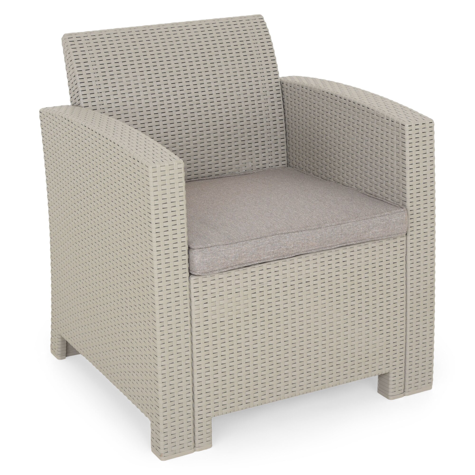 Set gradina/terasa 2 fotolii, canapea si masuta MODENA gri/gri - eMAG.ro