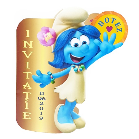 Invitatie botez ICF1018 Strumfita - eMAG.ro