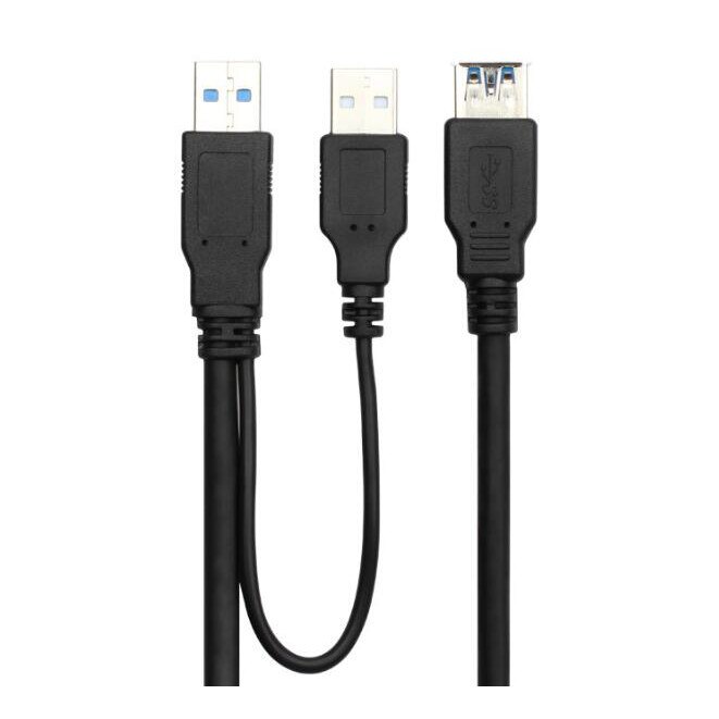 PLS USB 3.0 kábel, Y kettős USB A típusú, 60 cm - eMAG.hu