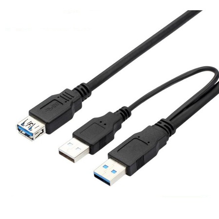 PLS USB 3.0 kábel, Y kettős USB A típusú, 60 cm - eMAG.hu