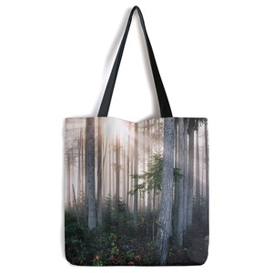 Geanta Tote Bag Peisaj de toamna cu soarele printre copaci, Art Factory ...