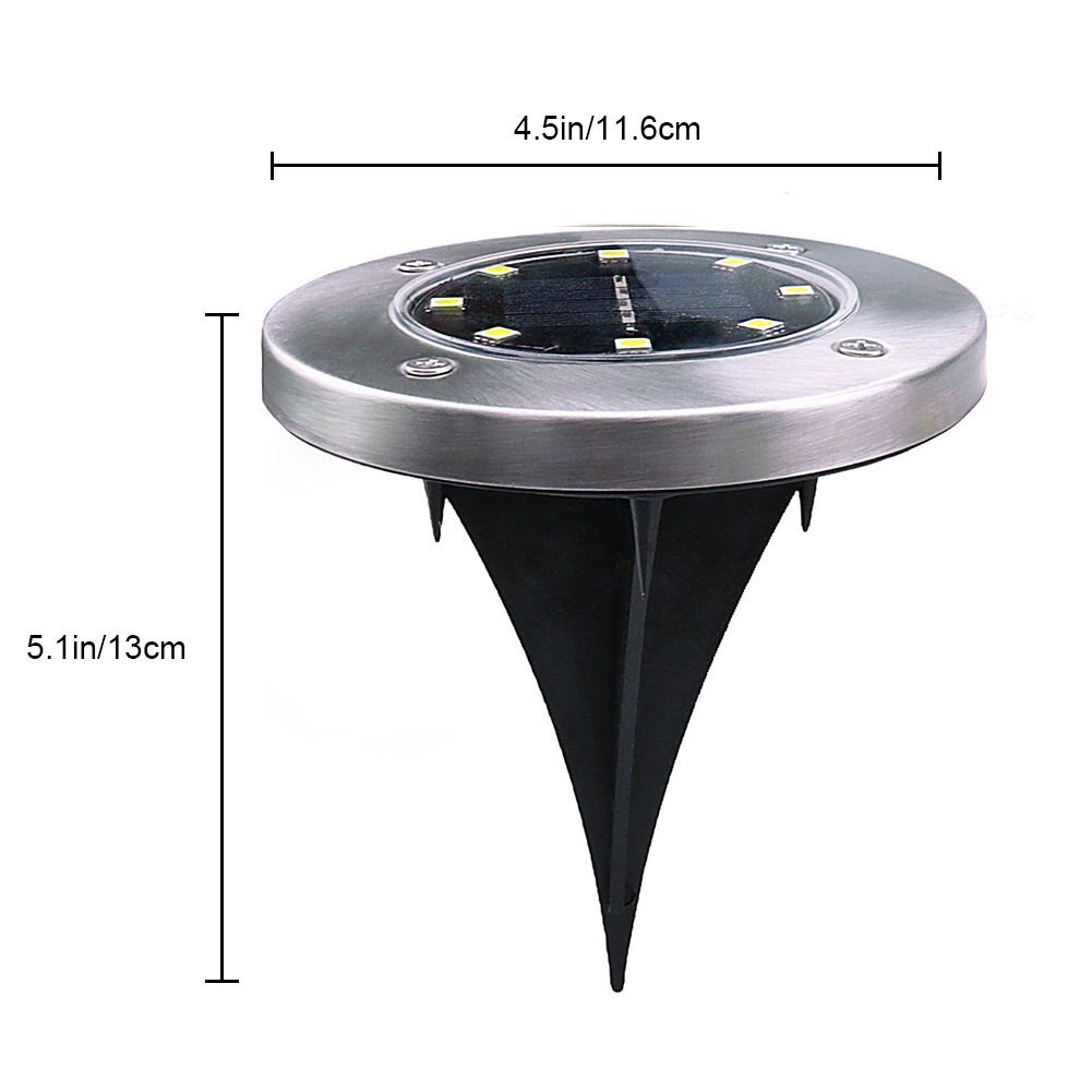 Set 4 lampi solare cu lumina calda, senzor de lumina si 8 leduri cu ...
