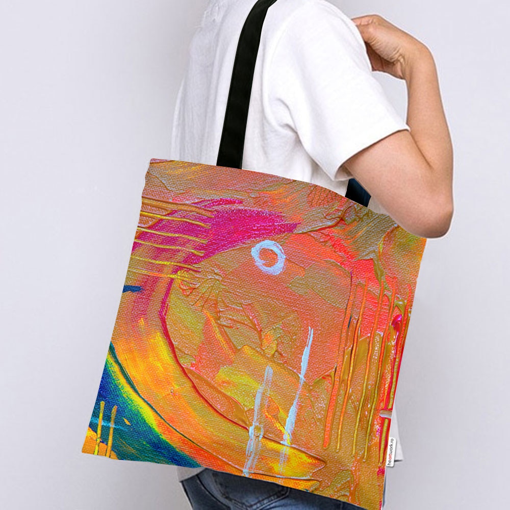 Geanta Tote Bag Semiluna Colorata, Genti Art Factory, 40 x 50 cm - eMAG.ro