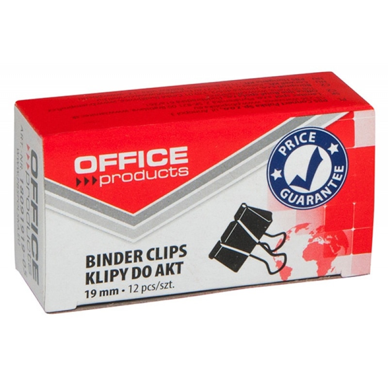 Clips metalic OFFICE Products, 19 mm, 12 bucati, negru - eMAG.ro