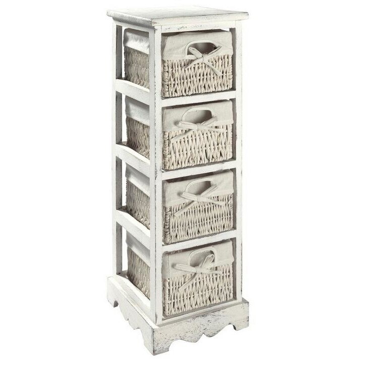 Comoda alba 4 cosuri Korbe - eMAG.ro