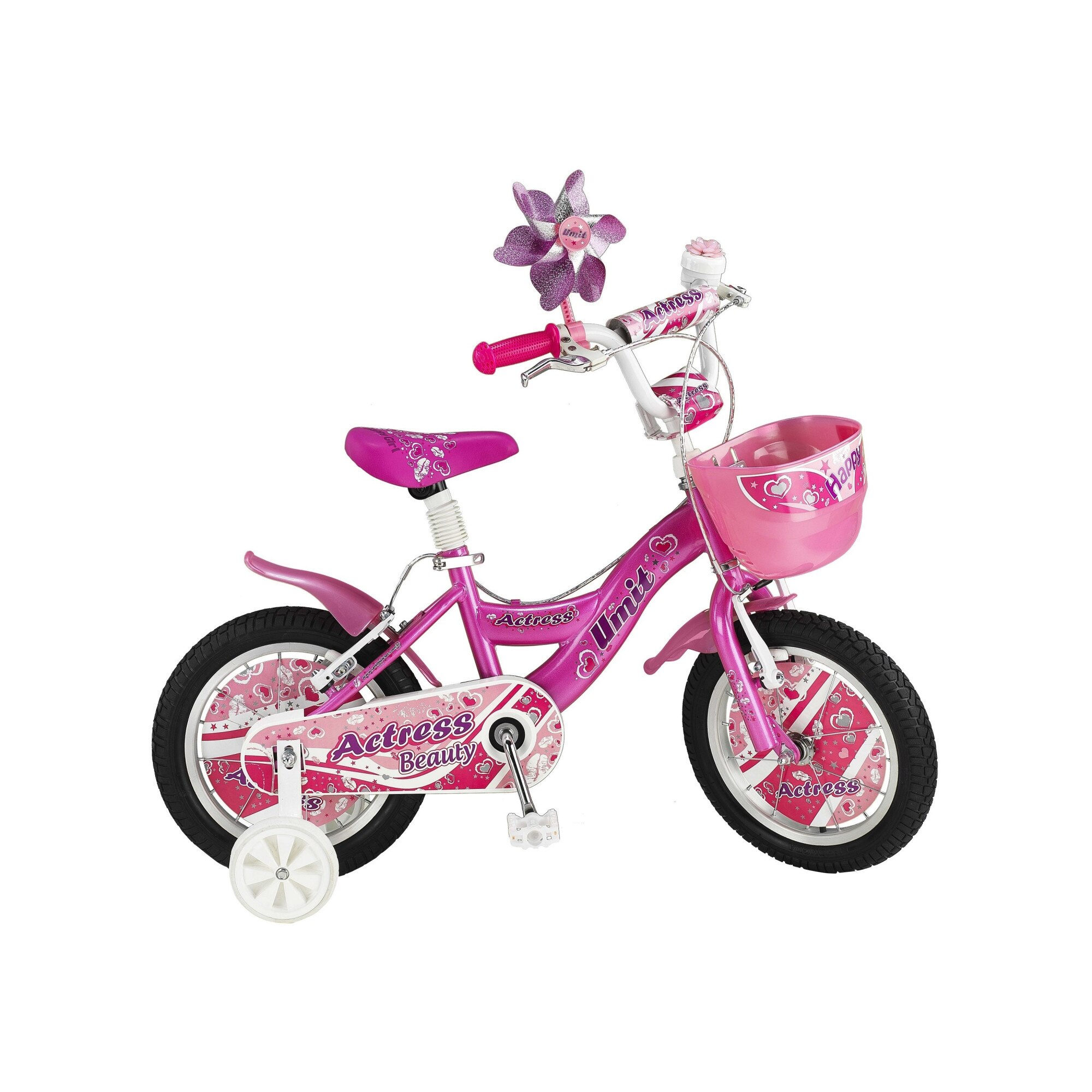 Bicicleta Copii Umit Actress, Culoare Roz, Roata 14", Cadru Otel - eMAG.ro
