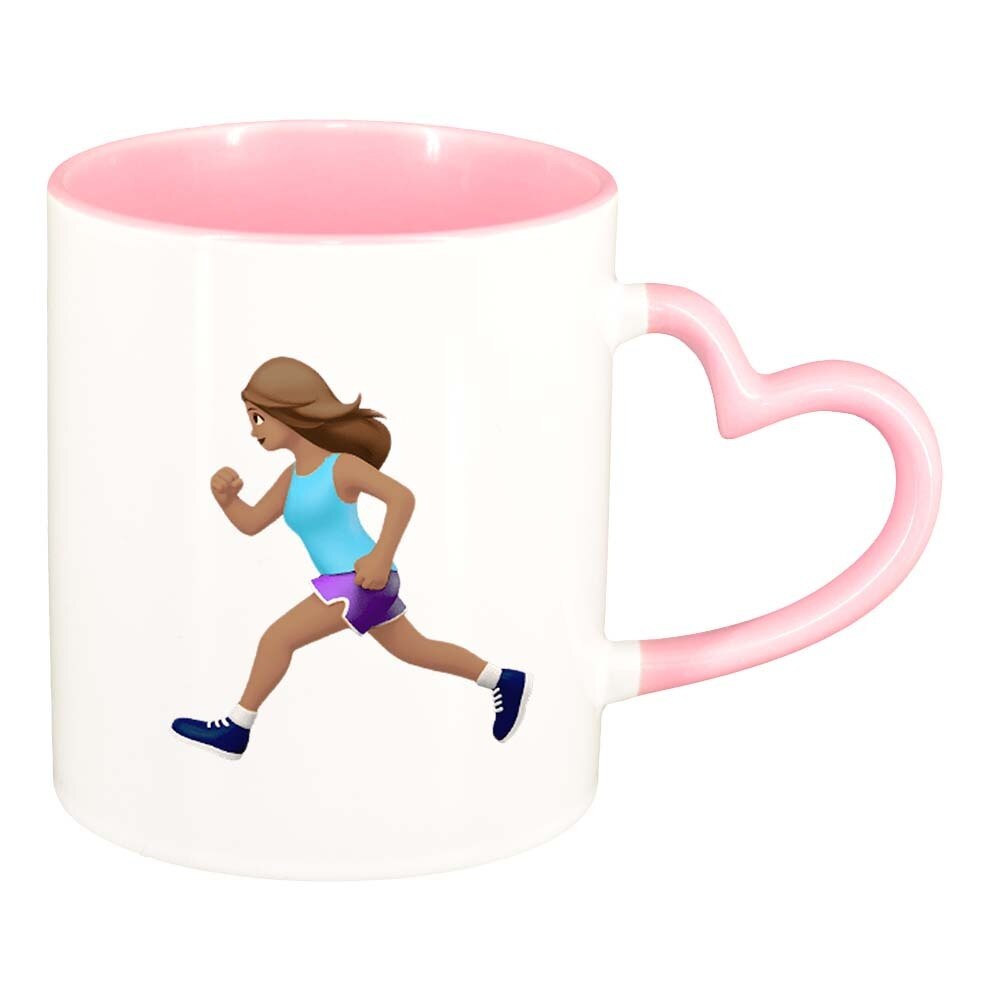 Cana "Emoticon", interior roz, maner inima, 330ml, D581 - eMAG.ro