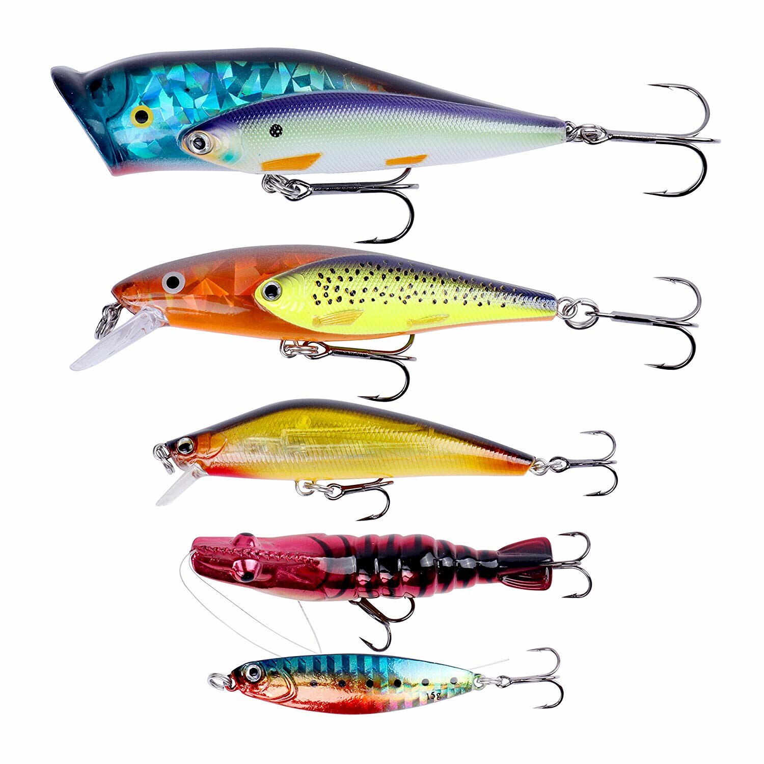 Set Voblere, Runcl, Accesorii de pescuit, 5 bucati/ set, Vobler ...