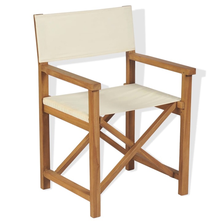 Scaun de regizor pliabil vidaXL, lemn masiv de tec, 6.27 Kg 43801 - eMAG.ro