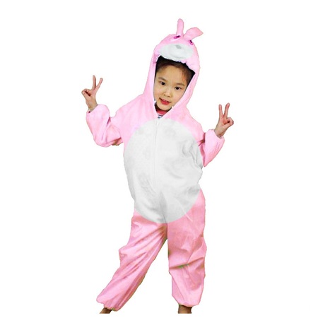 Costum salopeta iepuras Costumix Room, roz, 2-4 ani - eMAG.ro