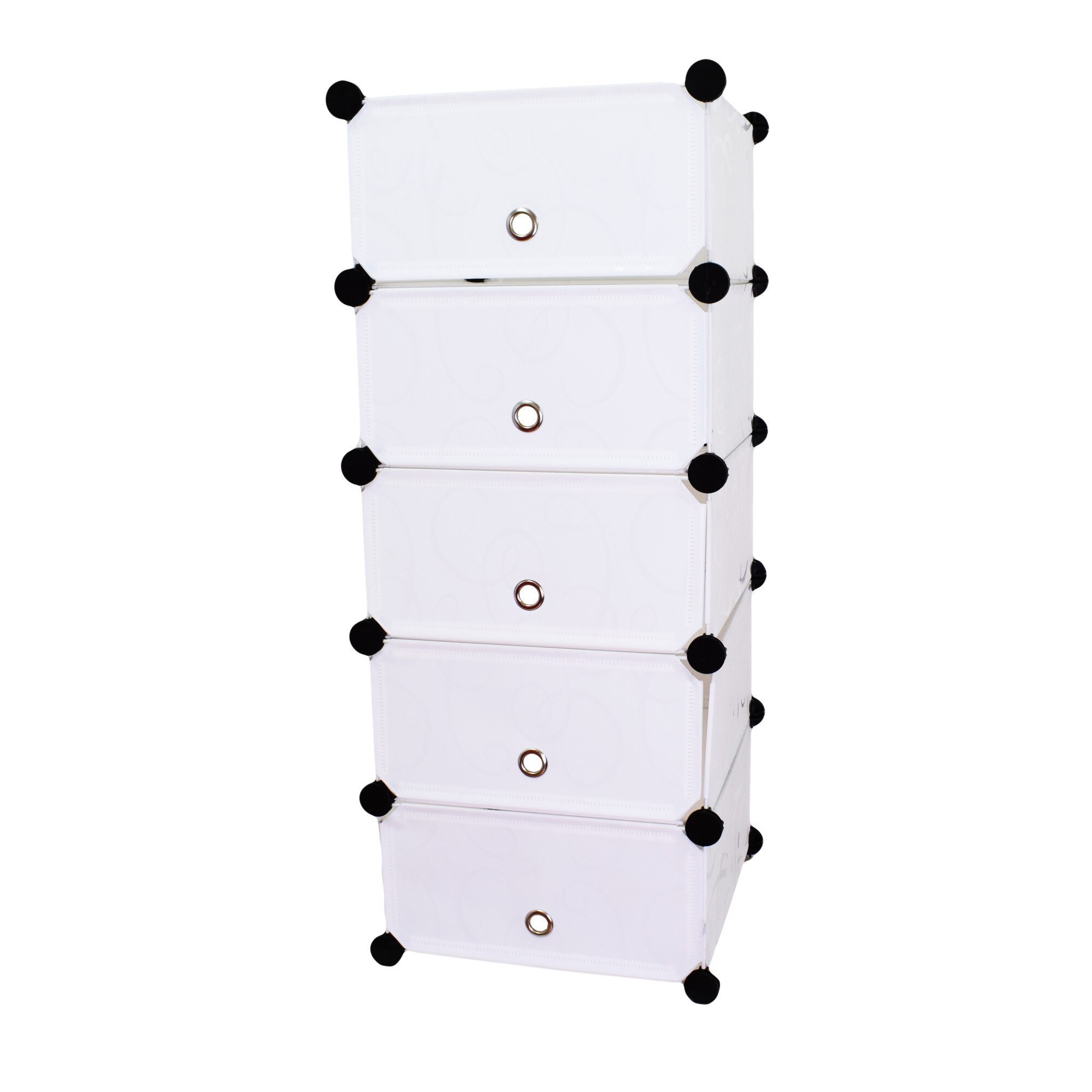Dulap modular din plastic si otel PUCKY, alb model minimal, bulk ...