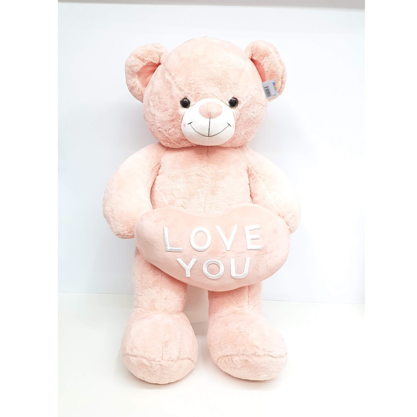Urs gigant din plus cu inima LOVE Krista®, 90 cm, roz - eMAG.ro