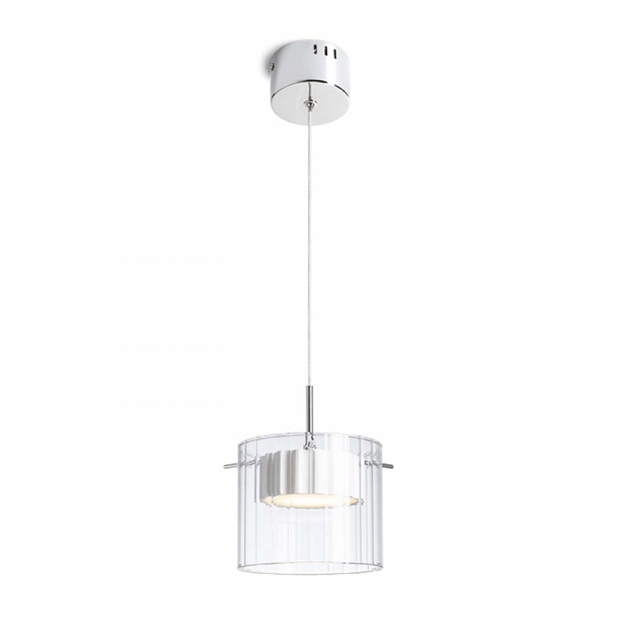 Pendul, RENDL, Aluminiu/Sticla, 230 V, LED, 5 W, 3000 K, Argintiu ...