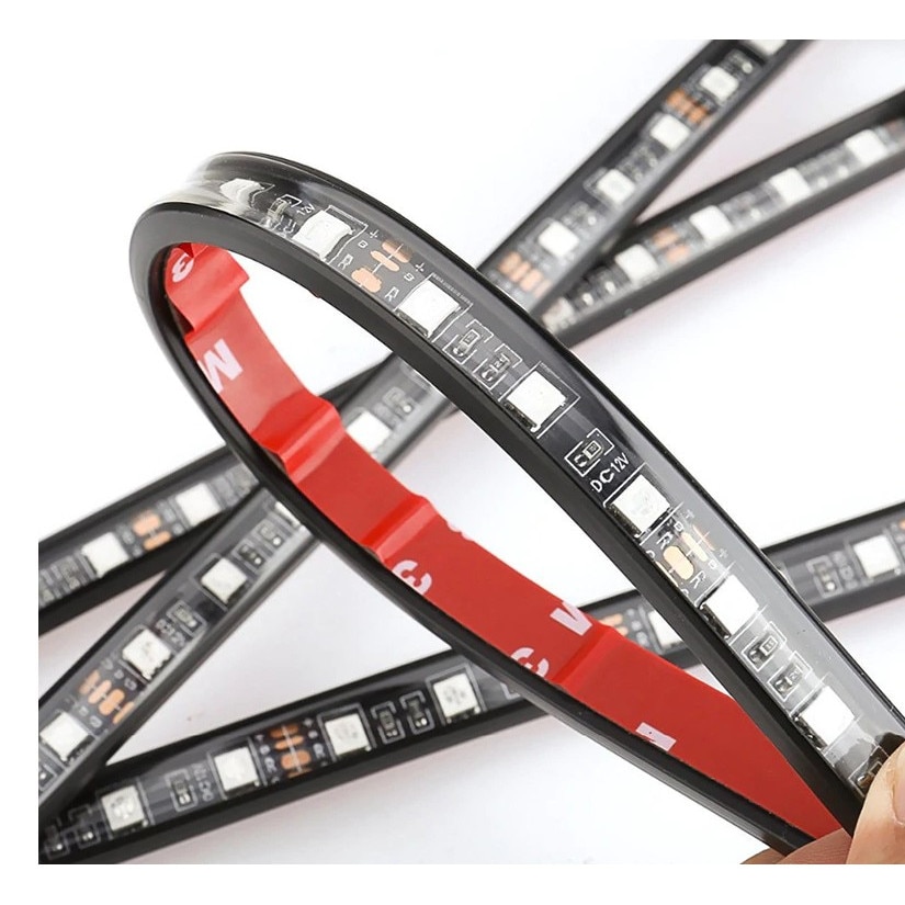Benzi Led Auto MultiColore RGB 12 Leduri x 4 Bucati Control Aplicatie ...