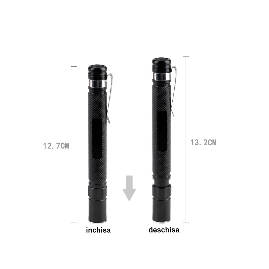 Mini Lanterna Tip Pix Cu LED 7W Powerlight, Zoom Reglabil, Clema ...