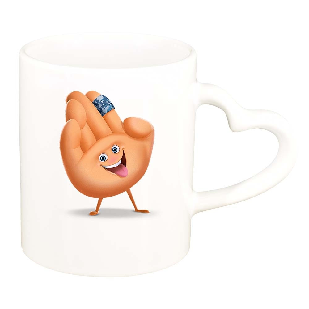 Cana "Cartoon, The Emoji Movie", alb, maner inima, 330ml, D750 - eMAG.ro