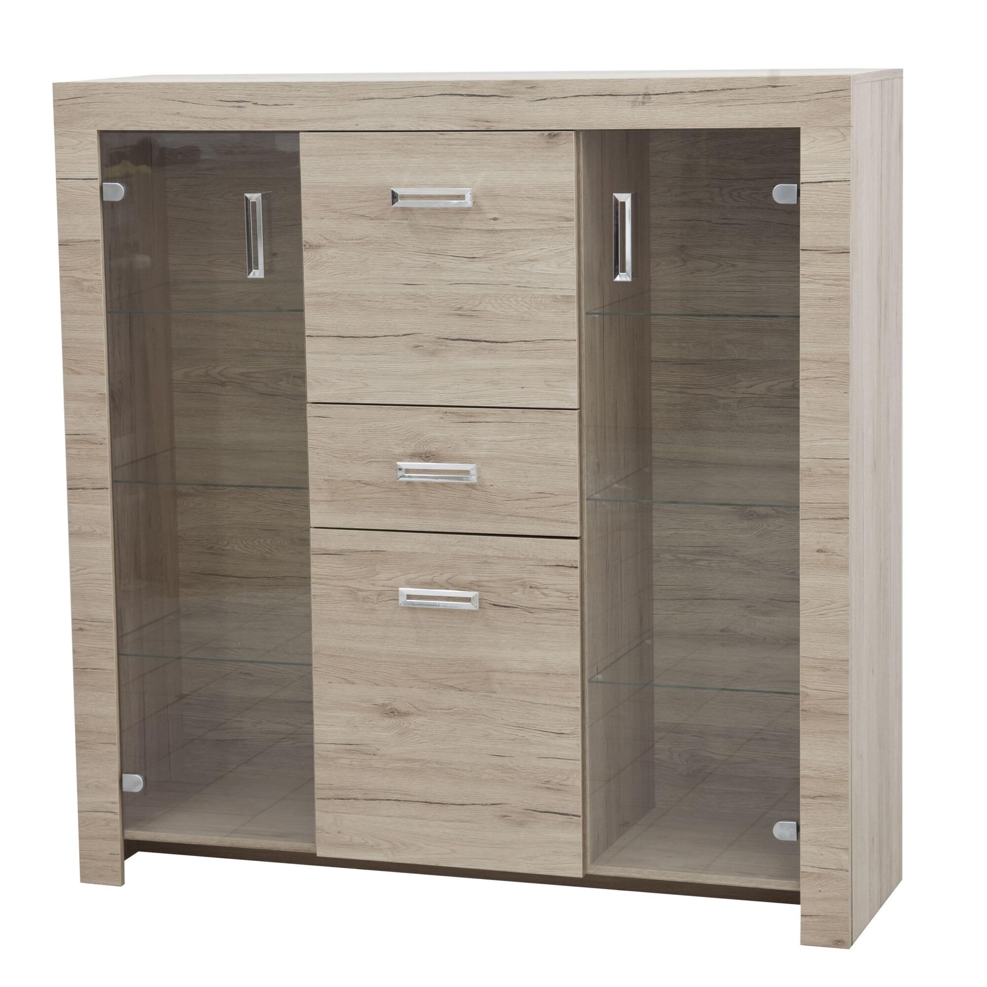 Vitrina bar GK Attak 02 BAR, Zondo, Stejar deschis, 140x138x42 cm - eMAG.ro