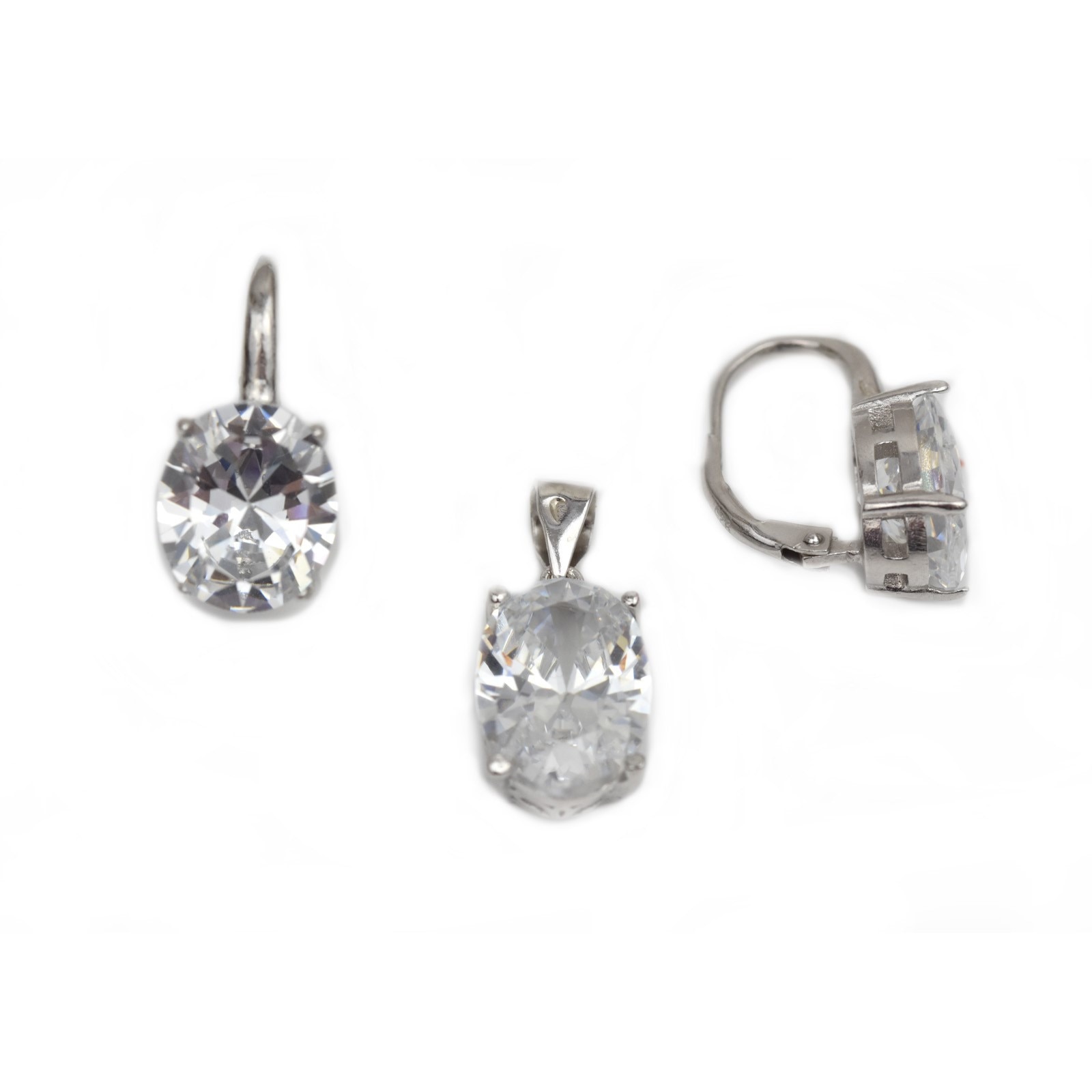 Set argint rodiat cu zirconiu - DA218 - eMAG.ro