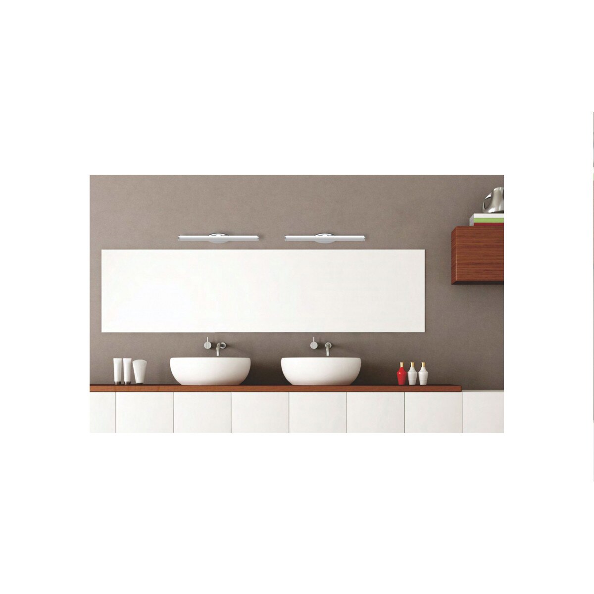 Corp LED baie alb, 6W, 6500K, lumina rece, cu protectie IP44, 400mm ...