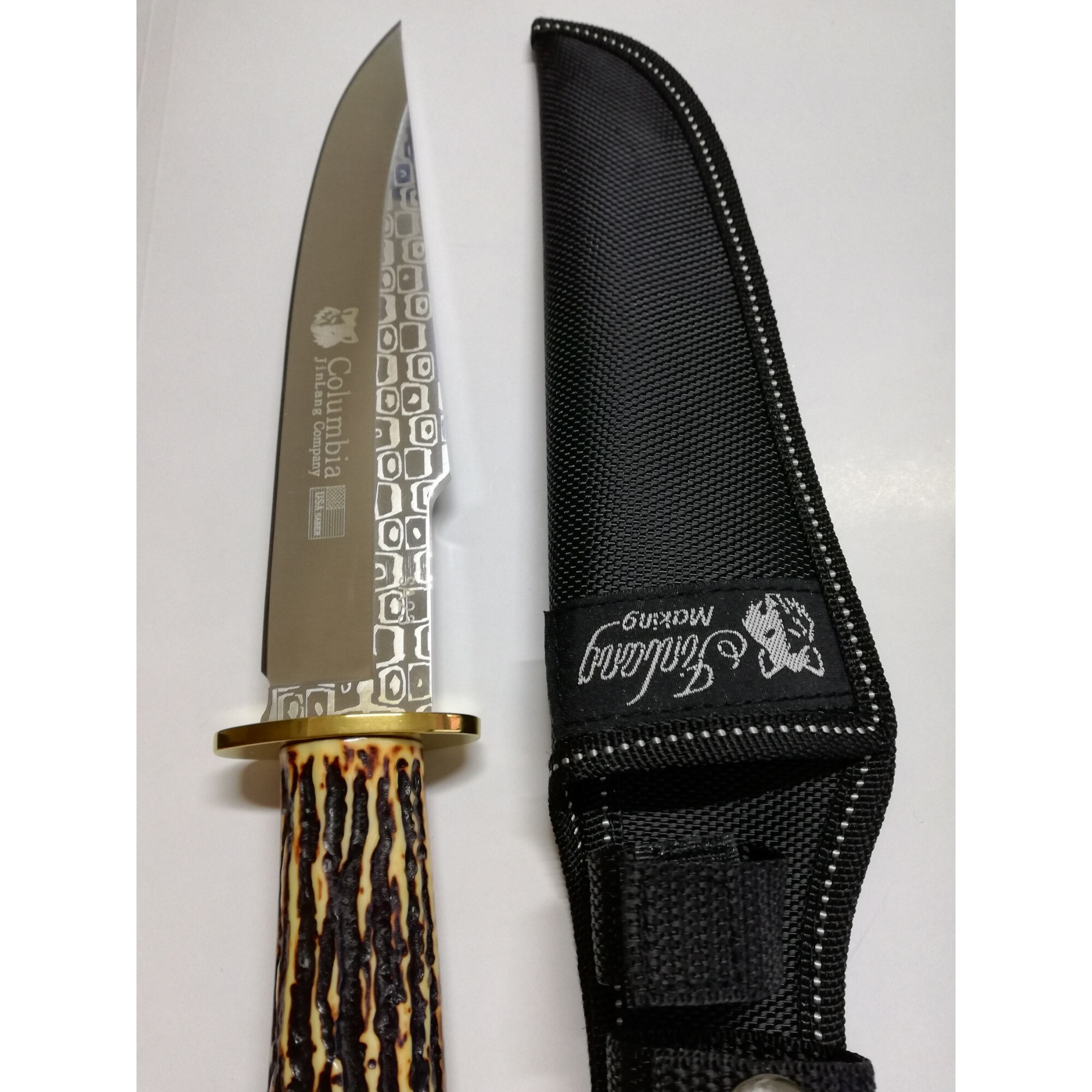 Cutit vanatoare ,Columbia, 30 cm,outdoor,teaca cadou,camping,drumetii ...