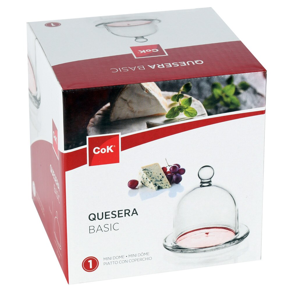 Platou tip clopot pentru branzeturi/prajituri/unt, Cok, din sticla ...
