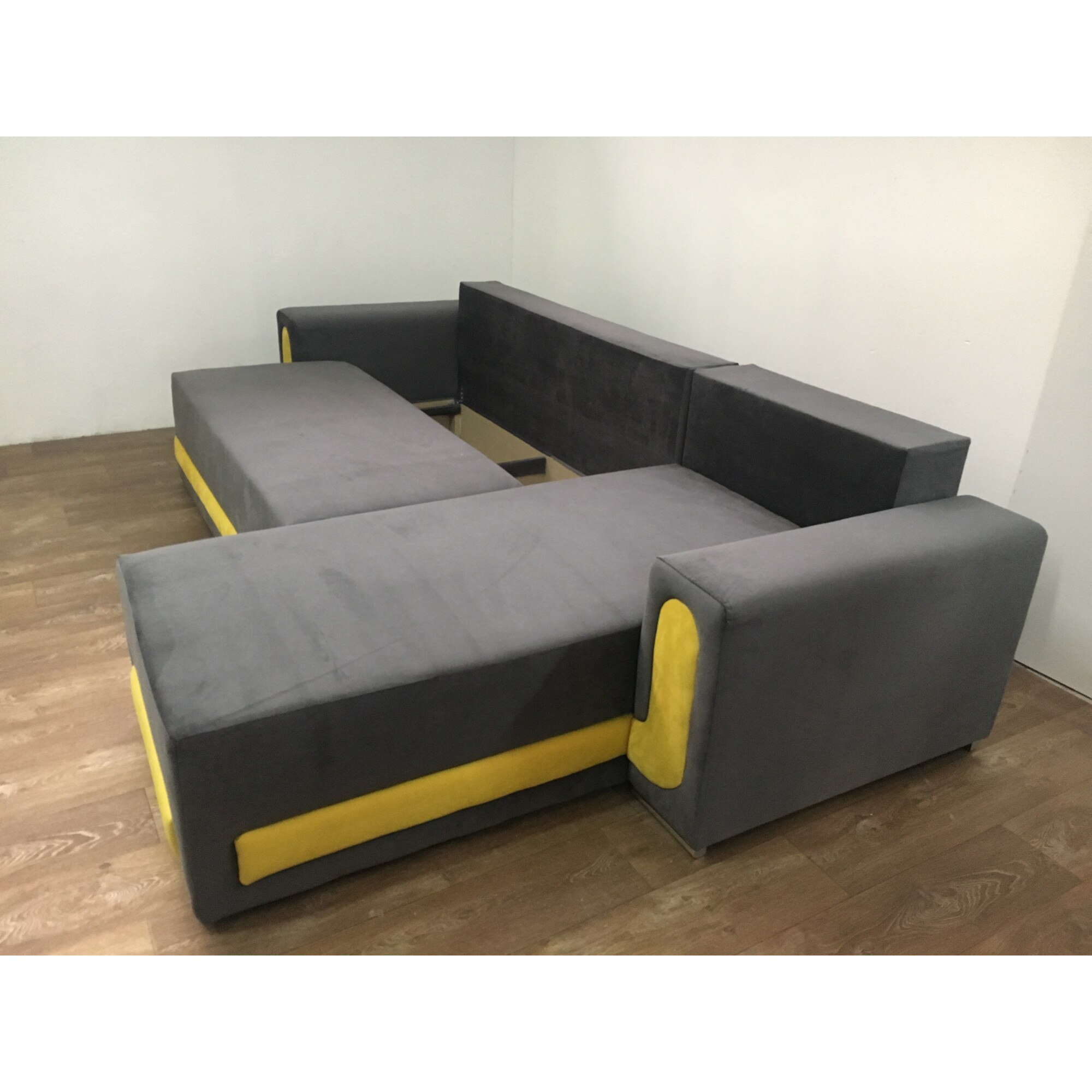 Coltar extensibil Eva, MobAmbient, Gri Galben, material textil ...