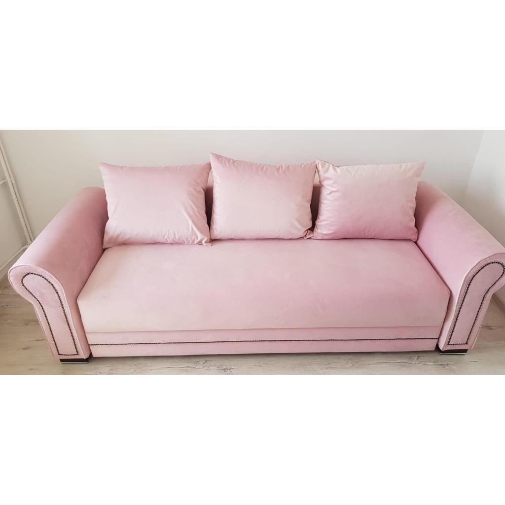 Canapea extensibila Alexandra, MobAmbient, Roz, material textil ...