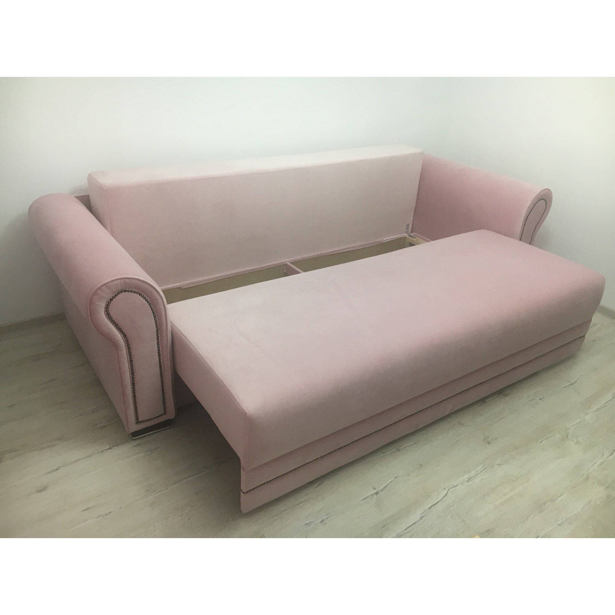 Canapea extensibila Alexandra, MobAmbient, Roz, material textil ...