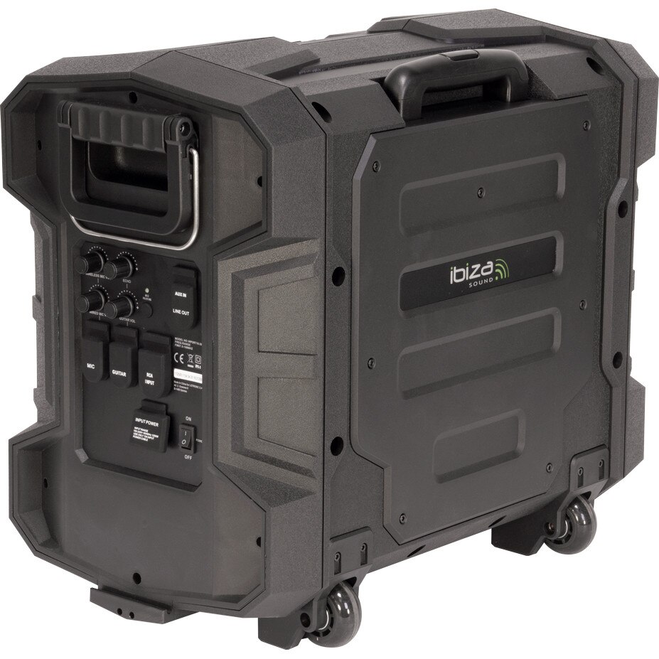 Boxa portabila rezistent la apa 300W, BT, NFC, FM, USB, microfon UHF ...