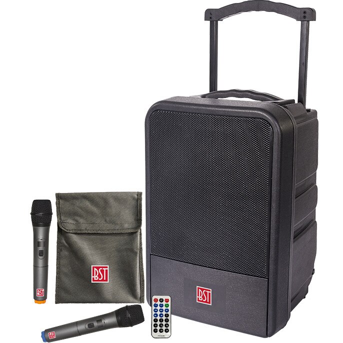 Boxa portabila profesionala 250W, USB, BT, 2 microfoane UHF, rezistent ...