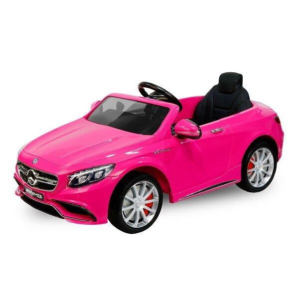 Masinuta Mercedes S63 AMG, Premium, USB, Eva Tyre, Scaun tapitat, Roz ...