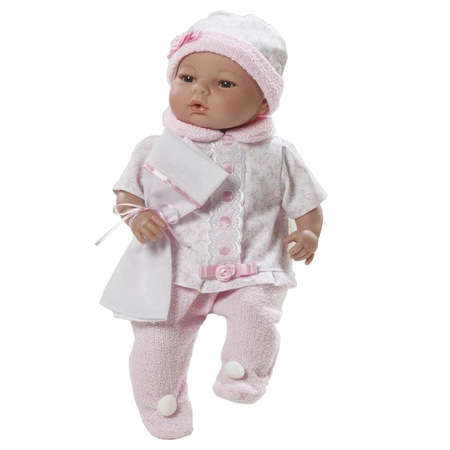 Papusa interactiva Maria costumas alb si roz, 42 cm, Berbesa - eMAG.ro