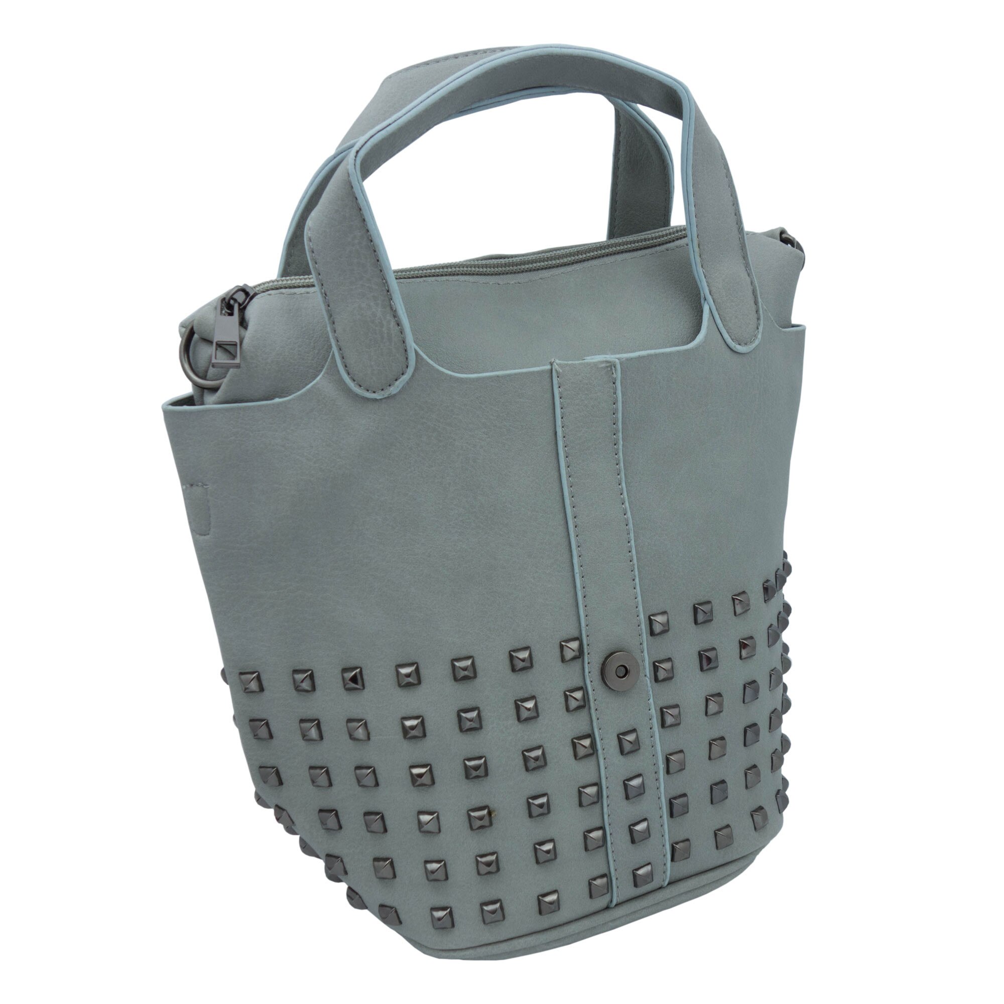 Geanta, dama, cu tinte metalice, 2 in 1, de umar / mana, Gri, GND06 ...